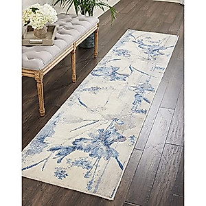 Nourison Somerset Floral Beige 2' x 2'9" Area-Rug, Easy-Cleaning, Non Shedding, Bed Room, Living Room, Dining Room, Kitchen (2x3)