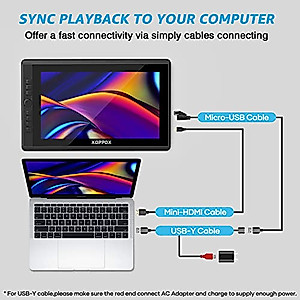 Drawing Tablet with Screen, 15.6'' XOPPOX Graphics Drawing Monitor Pen Display with 1080P Full Laminated Screen,Tilt 8192 Levels Battery-Free Stylus,Adjustable Stand,Compatible for Window/Mac