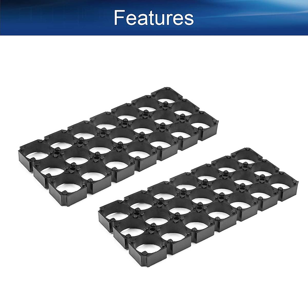 Heyiarbeit 20Pcs 3x7 Cell Spacer 18650 Lithium Battery Plastic Holder Bracket for DIY Battery Pack 18.5mm Hole Dia