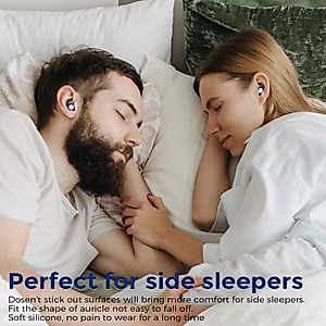 Ear Plugs for Sleeping Noise Cancelling - BUENSUENO Silicone Reusable Washable Earplugs for Noise Reduction, 2 Pairs Sound Blocking Ear Plugs for Sleep, Flights, Snoring, Work, Studying (Blue)