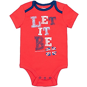 Lyrics by Lennon and McCartney Newborn Baby Boys 5 Pack Bodysuits Yellow/Red/Blue Newborn