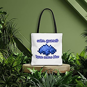 Have Some Blue Aesthetic Tote Bag for Women and Men Beach Bag Shopping Bags School Shoulder Bag Reusable Grocery Bags