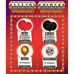 100 pc Red Black and Gold Balloon Garland Kit - Red Black and Gold Balloon Arch Kit - Red Black Gold Balloon Garland Kit - Red Black Gold Balloon Arch Kit