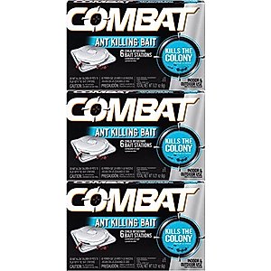 Combat 023400459018 Ant Killing Bait Stations, 6 Count (3 Pack).