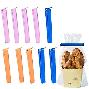10 Pack Sealing Clips for Food,Bag Clips Plastic Sealing Clips for Food and Snack Bag Fresh Keeping Clamp Sealer For Kitchen (Random Colors)