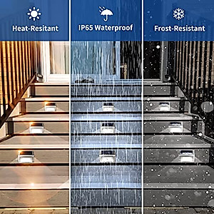SEABLE Solar Step Lights, Outdoor Step Lights Waterproof LED Solar Lights for Steps, Stainless Steel Stair Lights for Garden Yard Patio Deck(Cool White Light 10-Pack)