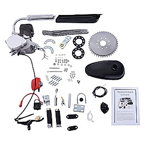 Futchoy 100cc 2-Stroke Bicycle Gasoline Engine Motor Kit Single Cylinder Air-Cooled Hydraulic Handle Motorized Bicycle Gas Engine Motor Kit for Bicycle Over 21 Inches Black