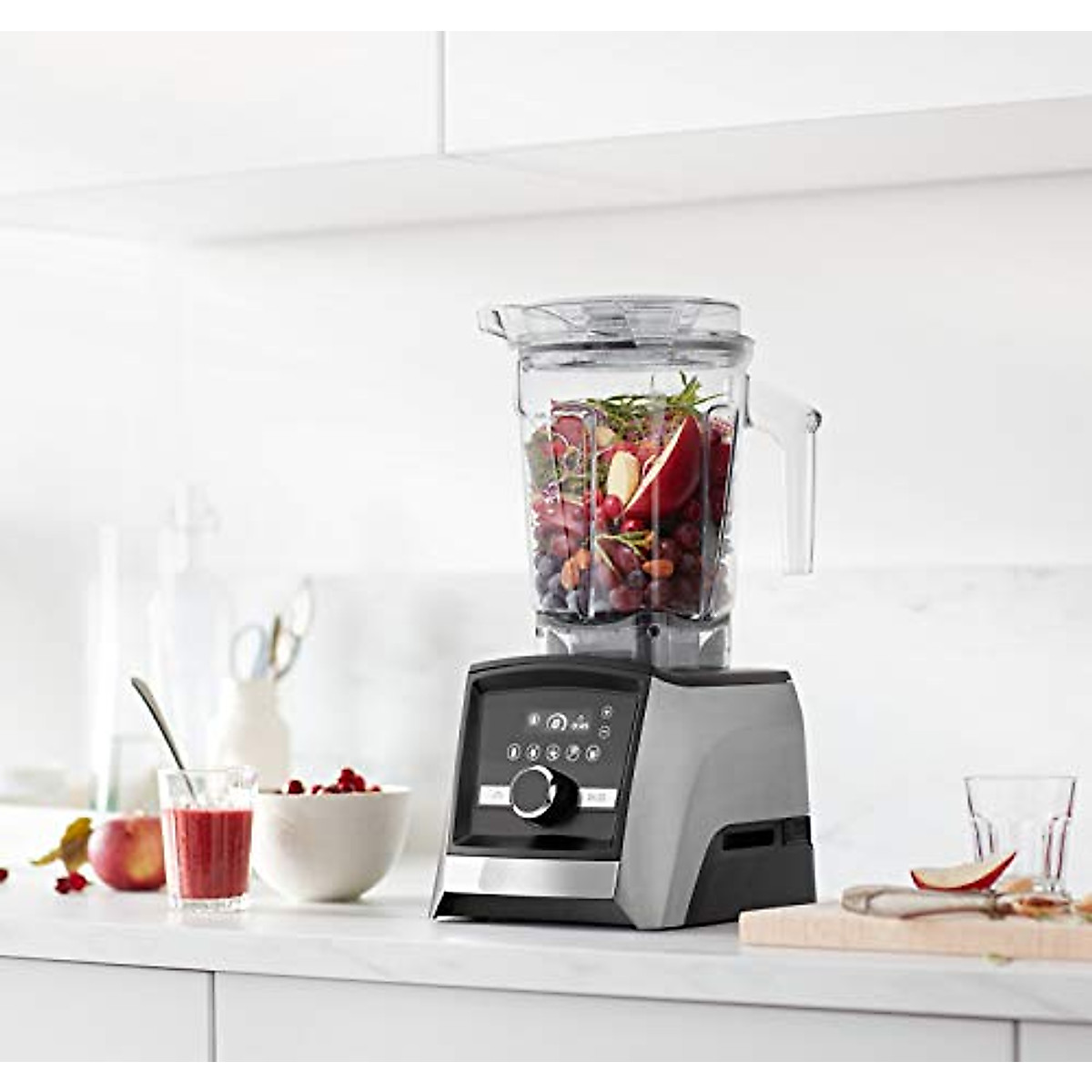 Vitamix A3500 Ascent Series Smart Blender, Professional-Grade, 64 oz. Low-Profile Container Bundle with The Vitamix Cookbook - 250 Delicious Whole Food Recipes (Brushed Stainless)