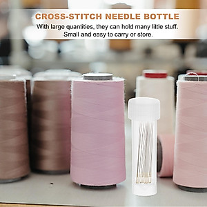 Operitacx 10pcs Sewing Needle Case, 2.3" Length Plastic Sewing Needle Holder with Lids, Portable Needle Storage for Craft Knitting