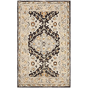 SAFAVIEH Aspen Collection Accent Rug - 3' x 5', Beige & Brown, Handmade Boho Wool, Ideal for High Traffic Areas in Entryway, Living Room, Bedroom (APN304A)