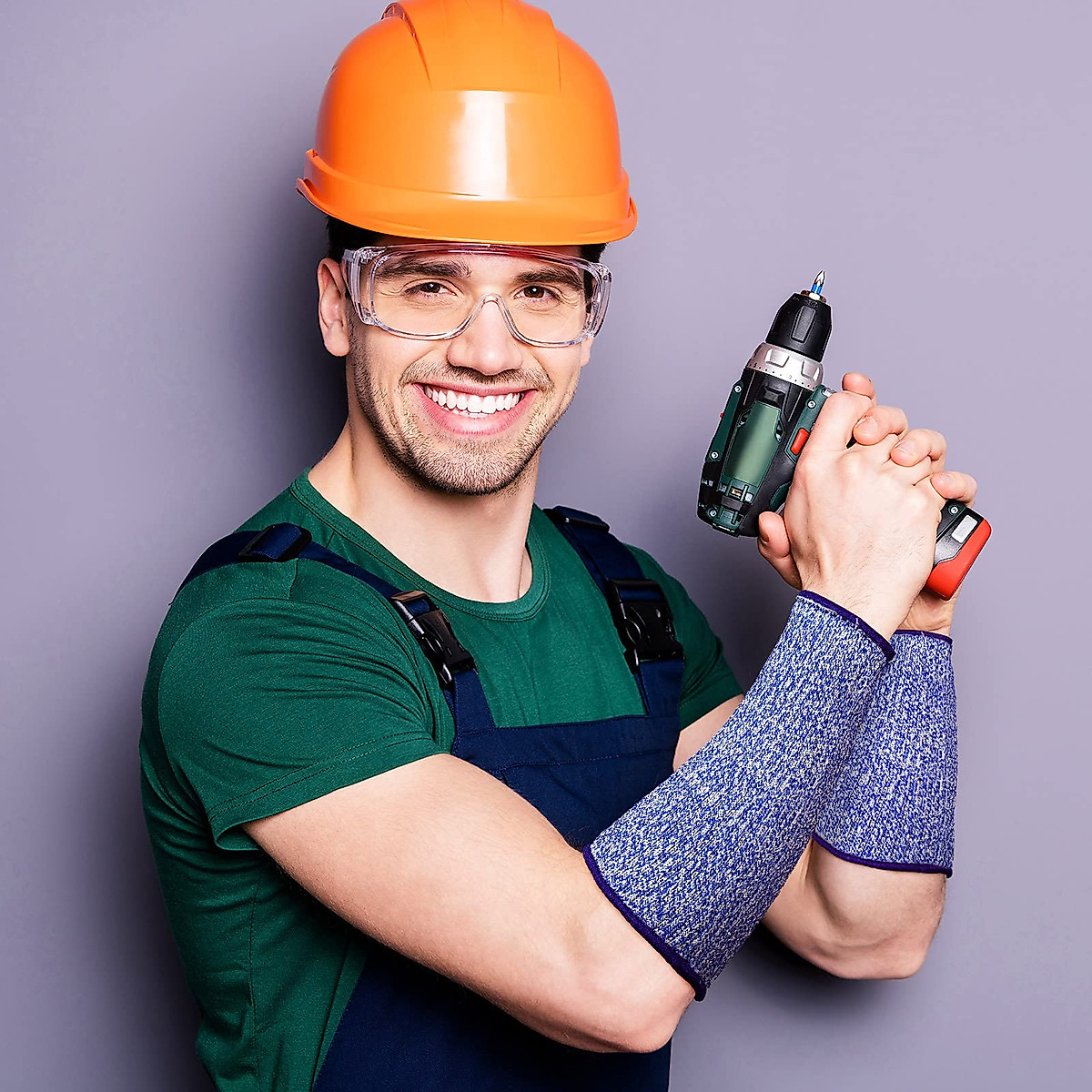 3 Pairs Arm Protectors for Thin Skin and Bruising Cut Resistant Forearm Sleeve Level 5 Arm Burn Protection Sleeve (Black, Royal Blue, Grey,7.9 Inch)