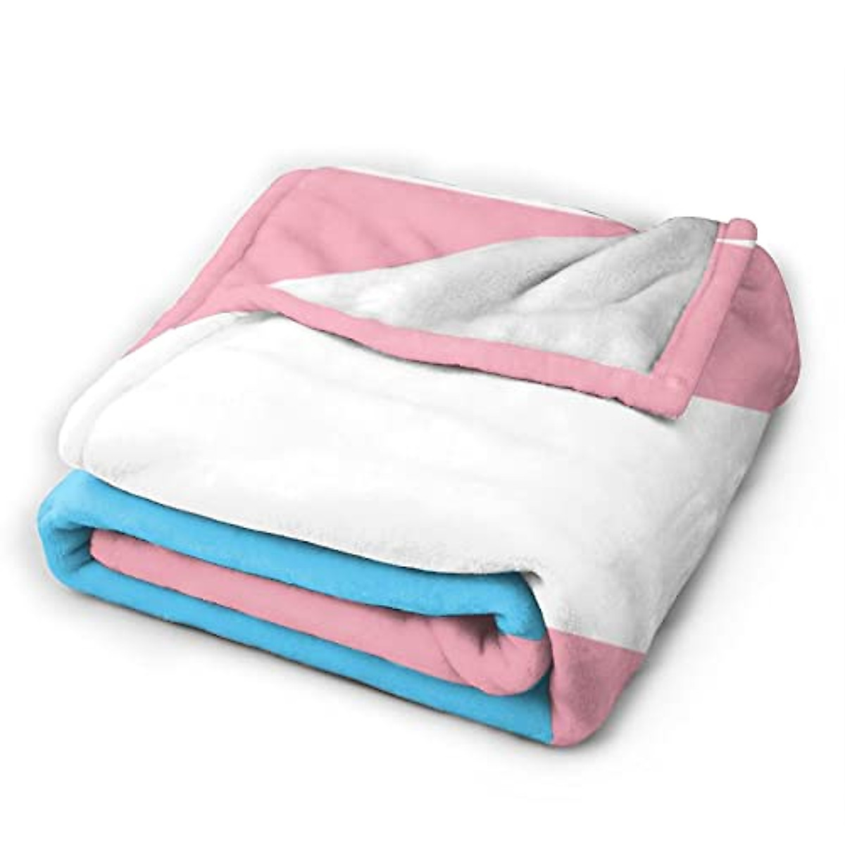 Transgender Pride Flag Fleece Throw Blanket Plush Soft Throw for Bed Sofa, 80 in x 60 in