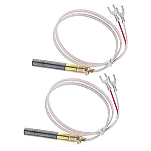 Gazechimp 2 Pcs 24 Inch Millivolt Thermopile Generators Replacement Used Fireplace / / Gas Fryer Cluster Thermocouple