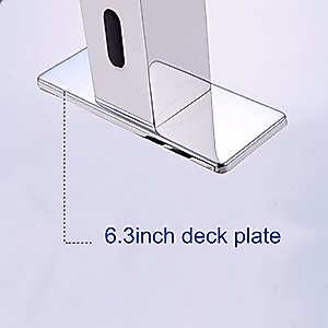 Gangang Touchless Bathroom Sink Faucet Motion Sensor Hands Free Automatic Commercial Vanity Water Faucets with Temperature Control Hot & Cold Mixing Valve Chrome