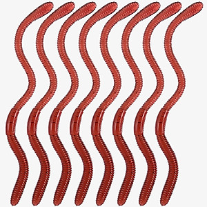 Gejoy 16 Pieces Fake Earthworm Plastic Lifelike Worm Soft Stretchy Rubber Earthworms Trick Toy for Halloween April Fool's Day Party