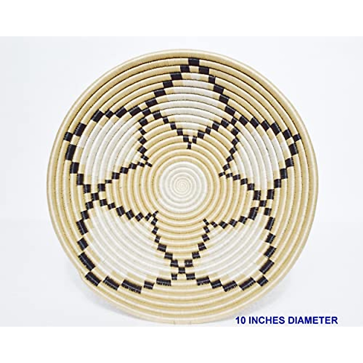 Set of 3 Hand Woven African Baskets - (1 Large: 12 Inches, 1 Medium: 10 Inches, 1 Small: 8 Inches) - Sisal & Sweetgrass Basket - Woven Bowl - Handmade in Rwanda