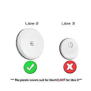Plastic Covers for Freestyle Libre,Soft Plastic Covers Easy to Apply and Remove (Blue Translucent-Covers ONLY, 2pcs)