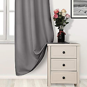 DWCN Light Grey Blackout Curtains - Room Darkening Thermal Insulated Living Room and Bedroom Curtains 38 x 84 inch Length, Set of 2 Window Curtain Panels
