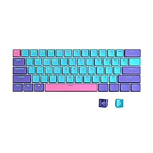 BOYI Shine-Through Keycaps, BOYI 61 Key ANSI Layout OEM Profile PBT Thick Keycaps for 61 Mechanical Keyboard Joker 61 keycaps