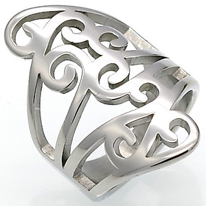 Jude Jewelers Stainless Steel Braided Knot Waved Chunky Style Wedding Engagement Promise Cocktail Party Ring (Silver, 6)