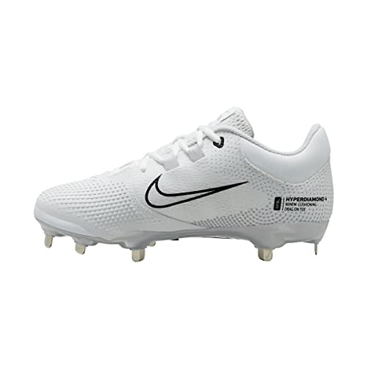 Nike Hyperdiamond 4 Pro Metal Softball Cleats White | Black Size 6.5 Medium