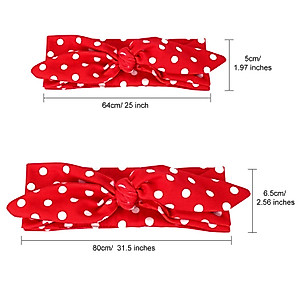 WILLBOND Christmas Parent Baby Girl Turban Headband 2 Pieces Girl Red Black Plaid Headbands with Bow for Mom Baby