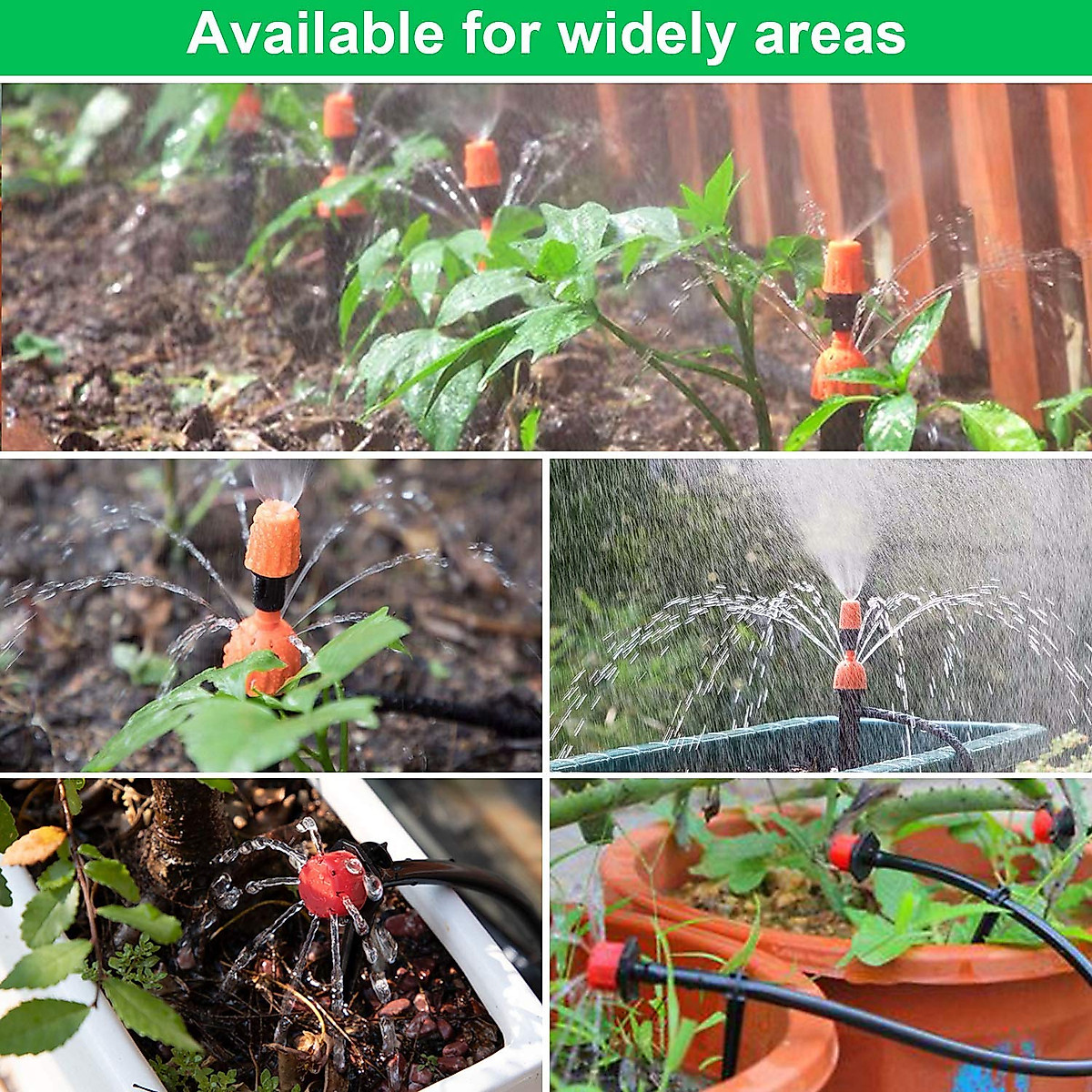 Philonext Drip Irrigation,130ft/40M Garden Irrigation System, Adjustable Automatic Micro Irrigation Kits,1/4" Blank Distribution Tubing Hose Suit for Garden Greenhouse, Flower Bed,Patio,Lawn (40M)