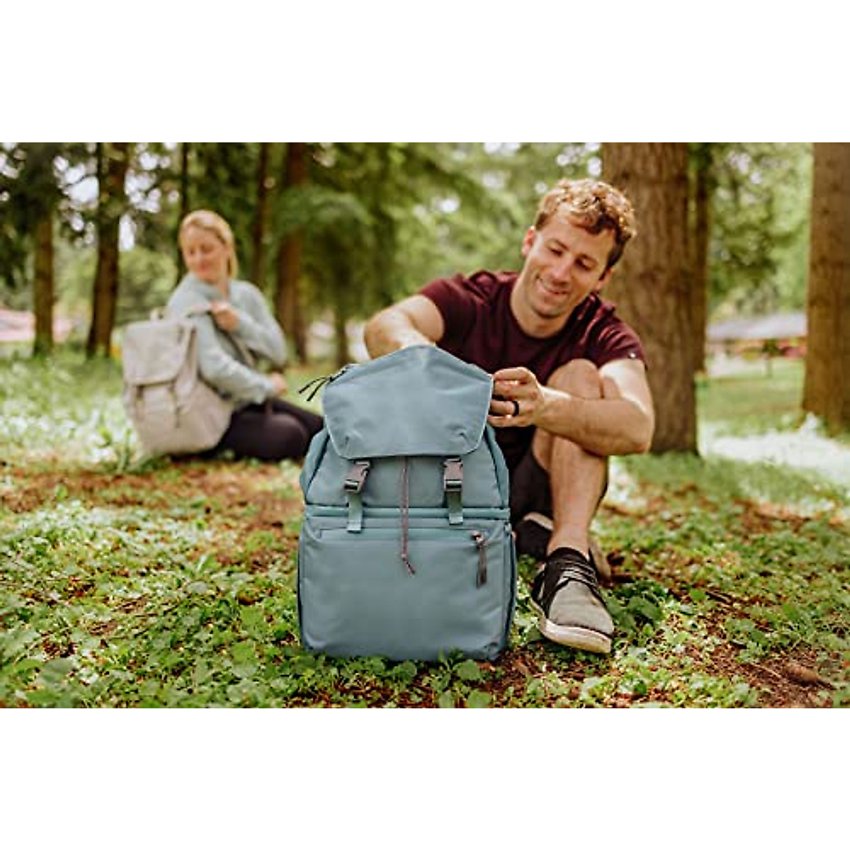 ONIVA Tarana Backpack Cooler made with Recycled Material, Soft Cooler Backpack, Upcycled Cooler Bag, (Aurora Blue)