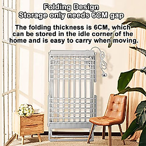 PHASFBJ Multifunctional Foldable 45-55℃ Constant Temperature Electric Heated Drier Clothes Airer Hanger Shoes Drying Rack with Waterproof Power Switch for Laundry Room, School