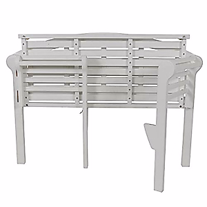 Decor Therapy Terra Wood Outdoor Bench, White