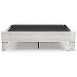 Signature Design by Ashley Shawburn Modern Farmhouse Platform Bed, Queen, Whitewash