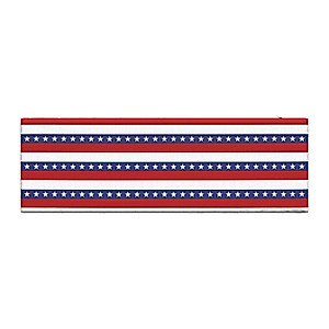 Ambesonne 4th of July Bench Cushion, Stars and Stripes Pattern American Flag Inspired Patriotic Theme, Standard Size Foam Pad with Decorative Fabric Cover, 45" x 15" x 2", White Blue