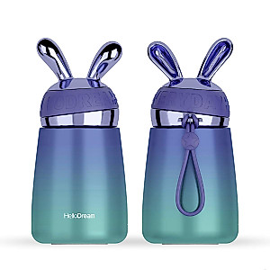 AINAAN Double Stainless Steel Vacuum Girl Thermos Coffee Cup Durable Leakproof BPA Free Travel Office School （Blue
