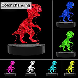 AVEKI Solar Garden Lights LED Landscape Light with 3D Dinosaur Pattern Colors Changing Night Light Auto On/Off Lawn Lights for Garden Yard Sidewalk Driveway Walkway