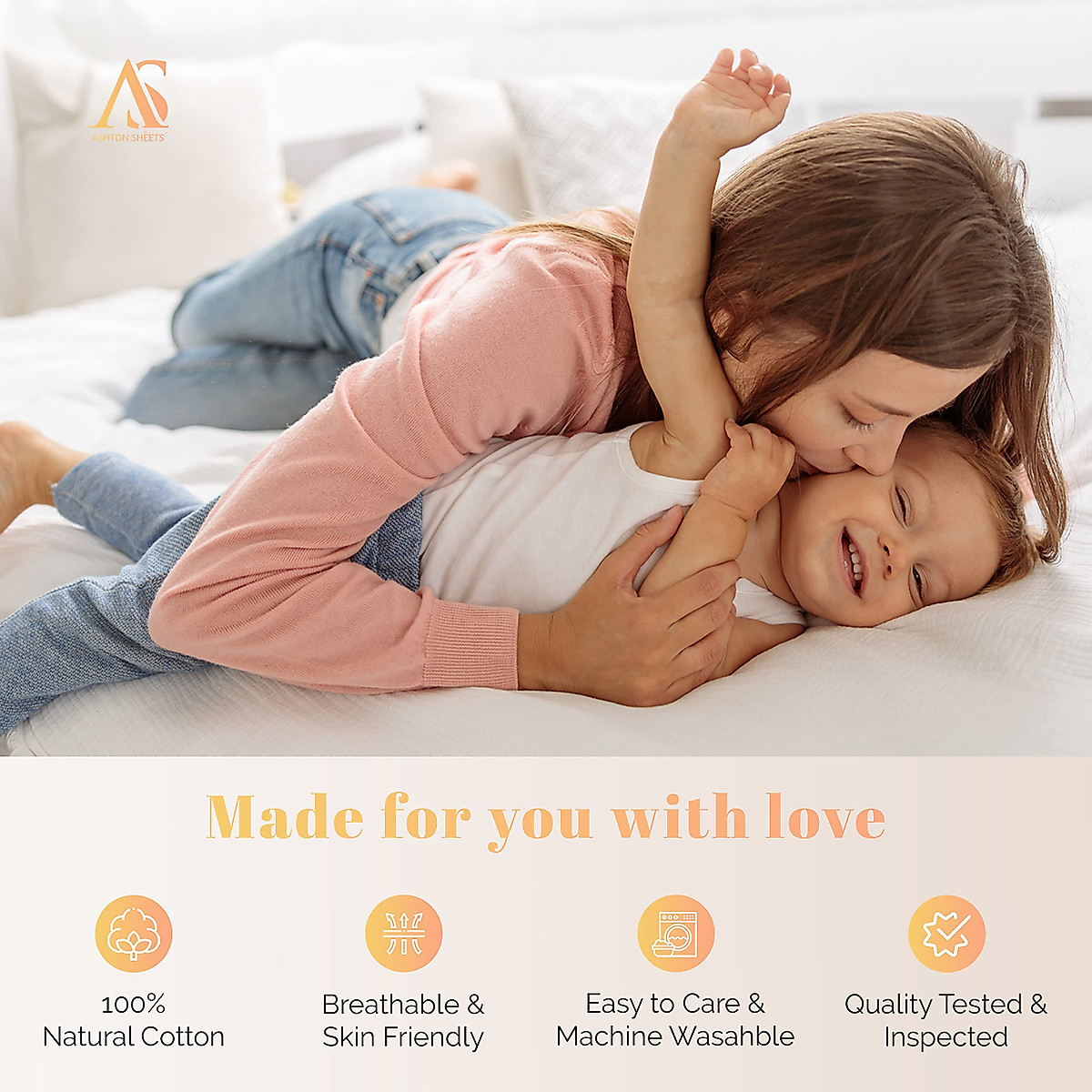 Ashton Sheets 100% Egyptian Cotton Sheets Queen Size - 800 Thread Count 4 PC Queen Sheet Set Egyptian Cotton, Sateen Luxury Sheets Queen Size, High Thread Count Sheets, 16" Deep Pocket - Light Blue