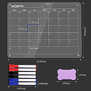 Zuozee Desk Calendar 2023-2024 and Acrylic Magnetic Dry Erase Board Bundle Sales