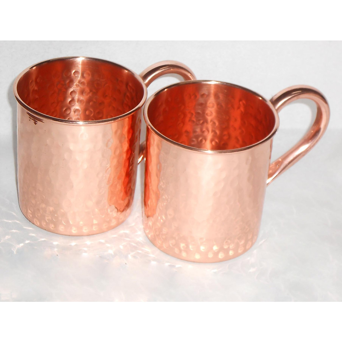 Alchemade 100% Pure Hammered Copper Mug Set - Set of 2 14 Oz Cups For Moscow Mules, Cocktails, Or Your Favorite Beverage - Keeps Drinks Colder, Longer