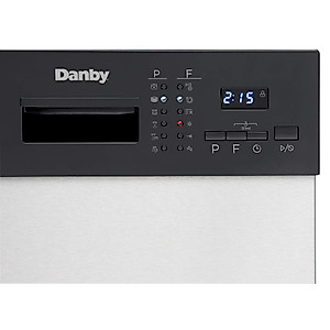 Danby 18 Inch Built in Dishwasher, 8 Place Settings, 6 Wash Cycles and 4 Temperature + Sanitize Option, Energy Star Rated with Low Water Consumption and Quiet Operation - Black (DDW1804EB)