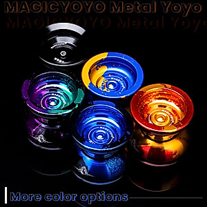 MAGICYOYO N11 Professional Unresponsive Yoyo for Kids, Pro Trick Yo Yo for Adults/Advanced, Dual Purpose Metal Yo-yo Replacement Responsive Yoyo Bearing + 12 Yo yo Strings + Storage Bag