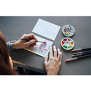 ETCHR Watercolor Postcards - Hot Press - Professional Artist Grade 100% Cotton Watercolor Cards for Mixed Media - 100 Hot Press Watercolor Paper Postcards - Vegan-Friendly