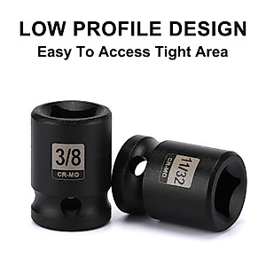 Mayouko 11PCS 3/8" Drive SAE Pipe Plug Socket Set, Tapered Male Square Drive, Chamfered Female Square Drive, CR-MO