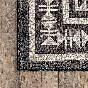 nuLOOM Leighton Machine Washable Southwestern Medallion Area Rug, 8' x 10', Beige