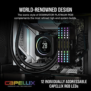 CORSAIR DOMINATOR PLATINUM RGB DDR5 RAM 64GB (4x16GB) 6200MHz CL32 Intel XMP iCUE Compatible Computer Memory - Black (CMT64GX5M4B6200C32)