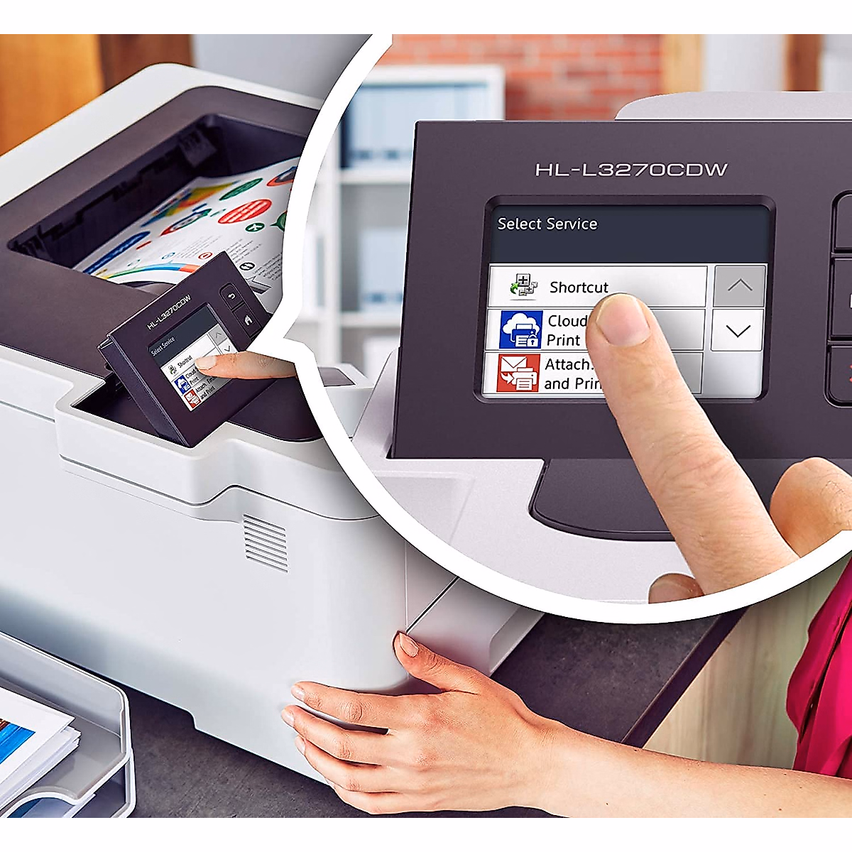 Brother Premium L-3270CDW Series Compact Digital Color Laser Printer I Mobile Printing I NFC I Auto 2-Sided Printing I 2.7" Color Touchscreen I 25 PPM I Up to 250-Sheet Tray Capacity