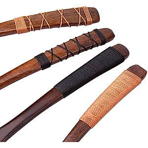 4pc-Handmade Japanese Style Wooden Soup Spoons with Tied Line on Handle