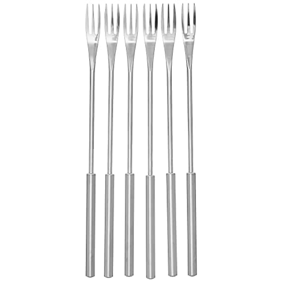 Kuhn Rikon 6 Piece Cheese Fondue Forks of Stainless Steel, Small, Silver