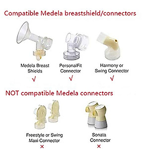 BabyValley New Version Backflow Adapter for Spectra S1, Spectra S2, Spectra 9 Plus Pump to Use with Medela Breastshield Parts; Connects Between Medela Flange and Spectra Backflow Protector (yellow6)