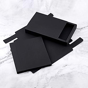 BENECREAT 10 Pack Kraft Paper Drawer Box 20x15x3cm Black Soap Jewelry Candy Snacks Boxes Small Gift Boxes for Wedding Party Favors and Festival Gift Packaging