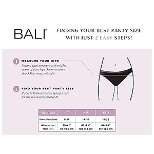 Bali Women's Microfiber Hi-Cut Panty, Black, 10/11