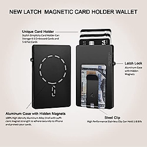 T-MFY Slim Magnetic Wallet for Men, Pop Up Credit Card Holder Ridge Wallet with Money Clip for Men and Women, RFID Blocking Slim Metal Wallet for Phone with Free Magnetic Ring and Gift Box